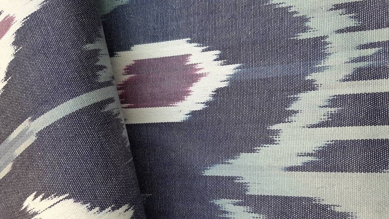 A piece of 3 meters Handwoven Uzbek Ikat fabric . Hand-dyed | Etsy
