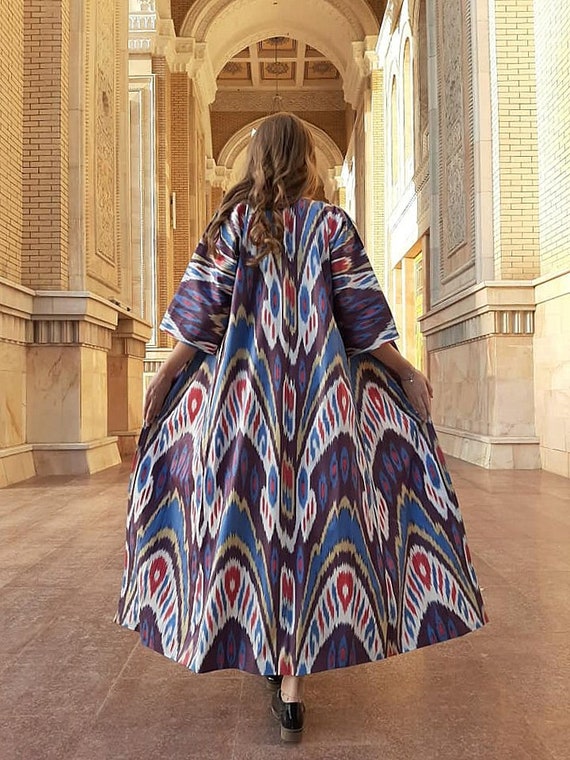 Handwoven Uzbek Ikat Chapan coat robekaftan jacket. | Etsy