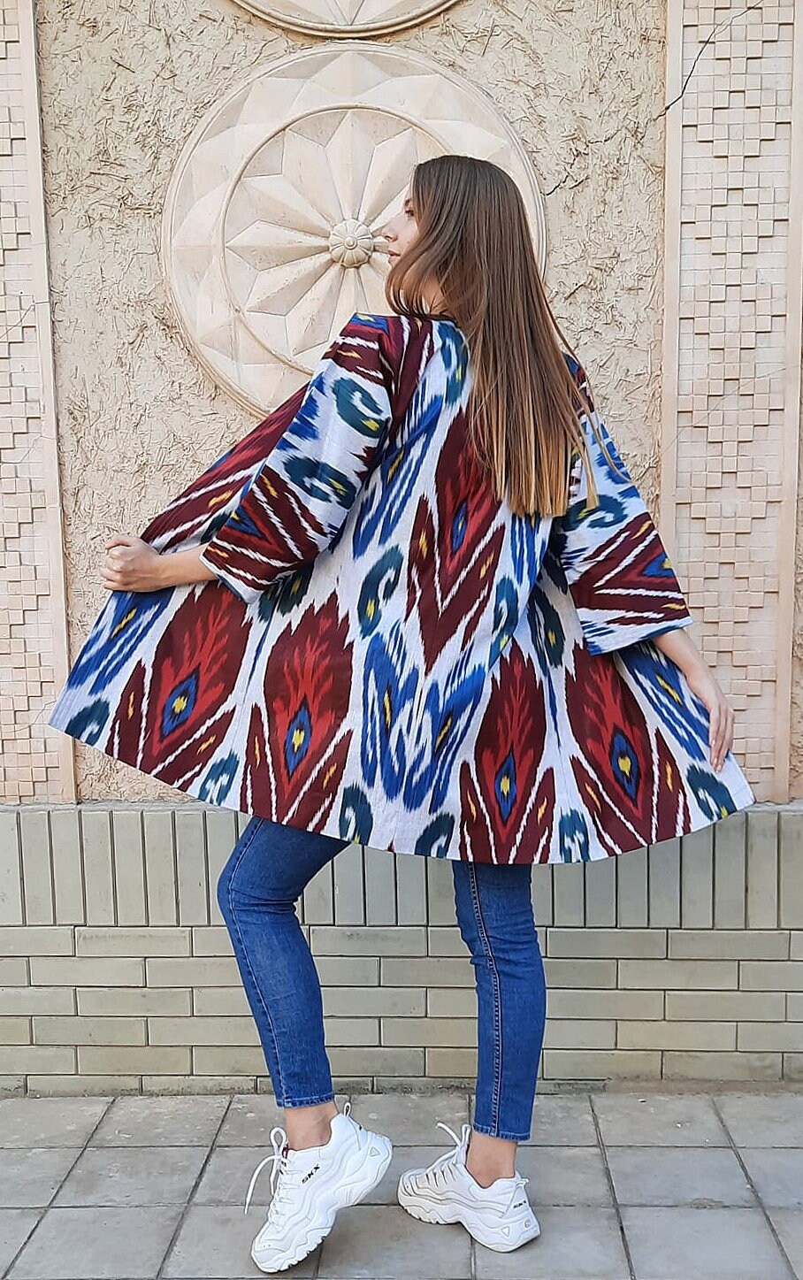 Handwoven Uzbek Ikat Chapan coat robekaftan jacket. - Etsy
