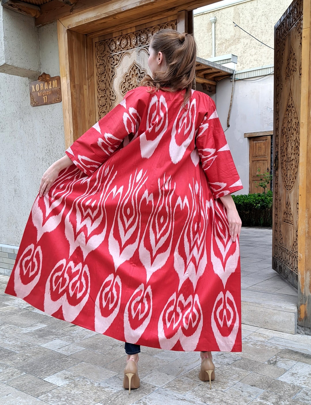 Handwoven Uzbek Ikat Chapan coat robekaftan jacket. - Etsy