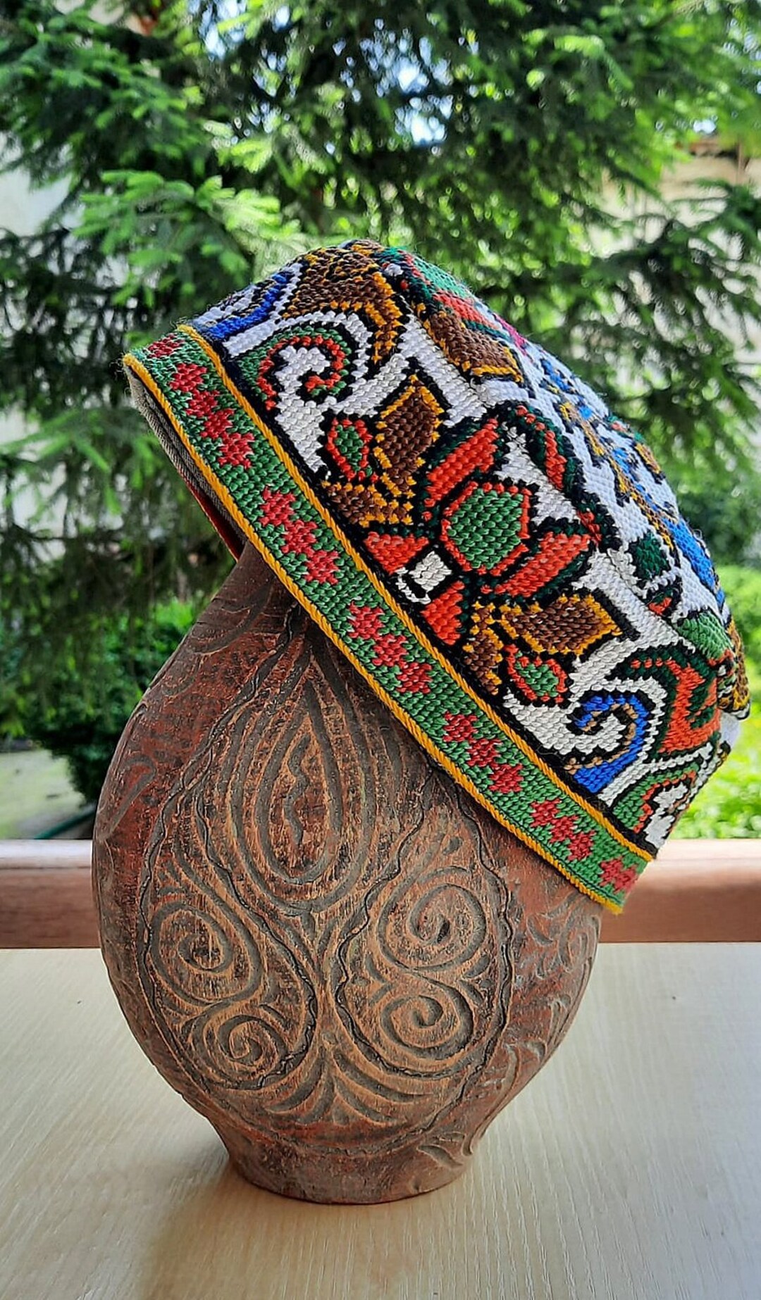 Traditional Uzbek Hand Embroidery Head Wear ,duppi Cap, Skullcap,duppi ...