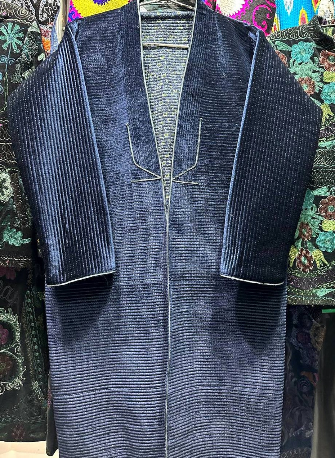 Uzbek Handmade Warm Quilted Silk Velvet Chapan, Coat, Robe .unisex ...