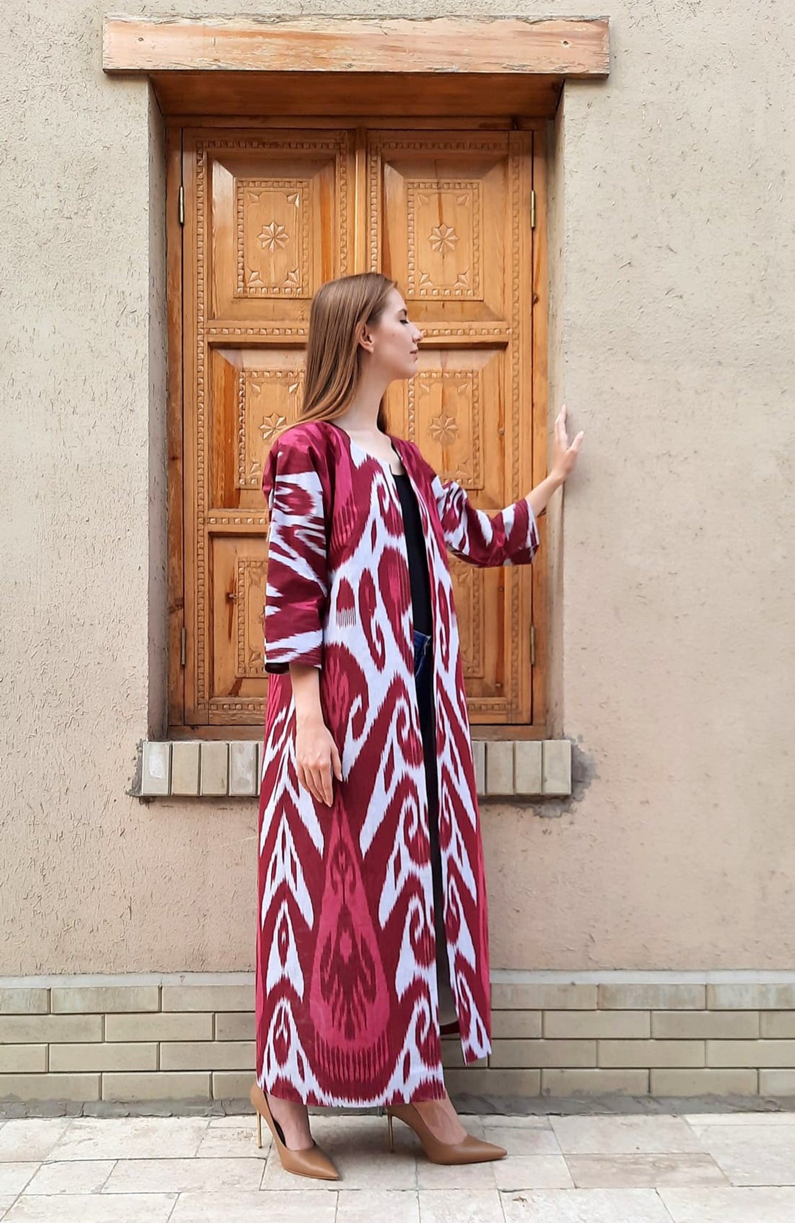 Handwoven Uzbek Ikat Chapan coat robekaftan - Etsy