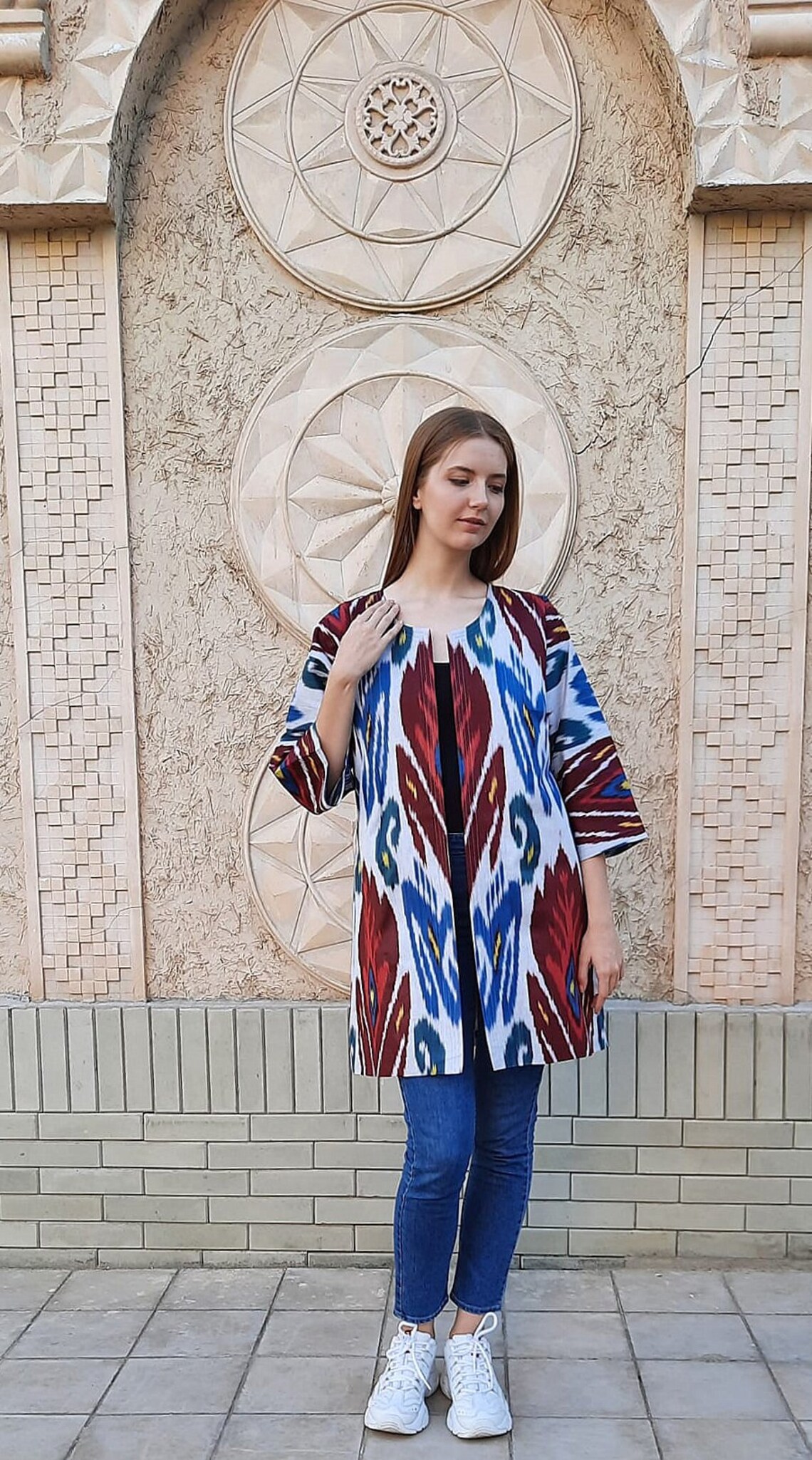 Handwoven Uzbek Ikat Chapan coat robekaftan jacket. - Etsy