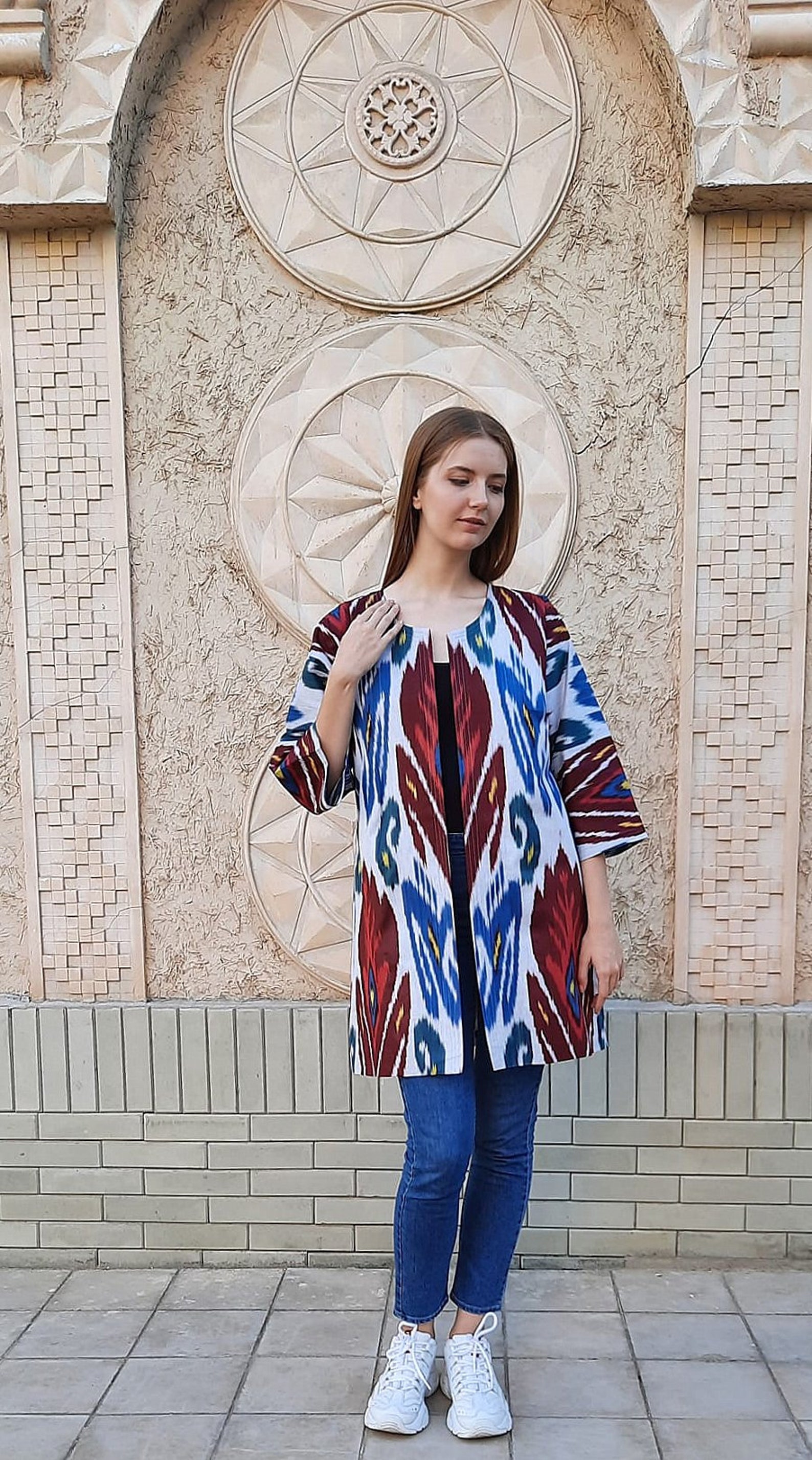 Handwoven Uzbek Ikat Chapan coat robekaftan jacket. - Etsy