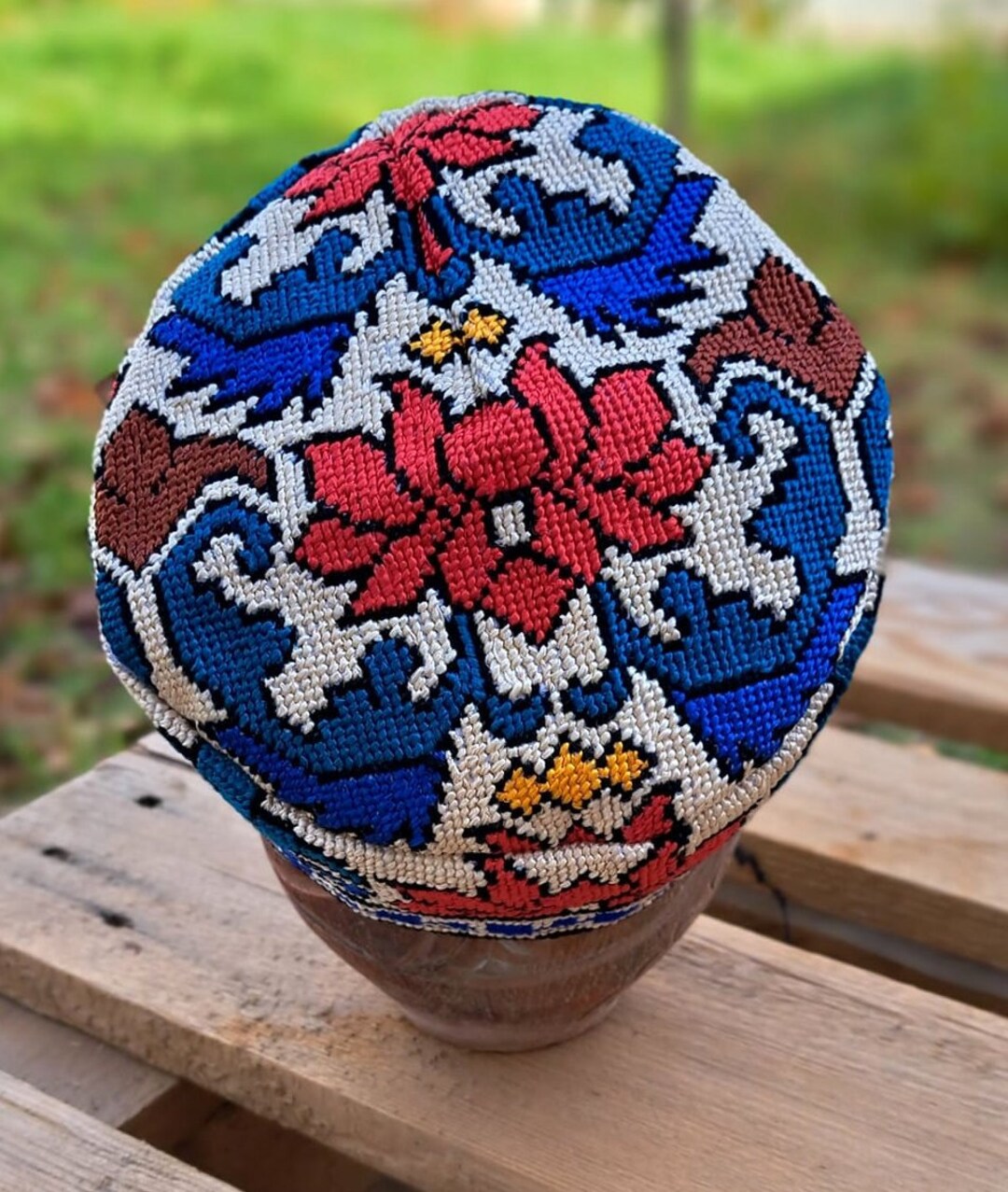 Traditional Uzbek Hand Embroidery Head Wear duppi Cap - Etsy