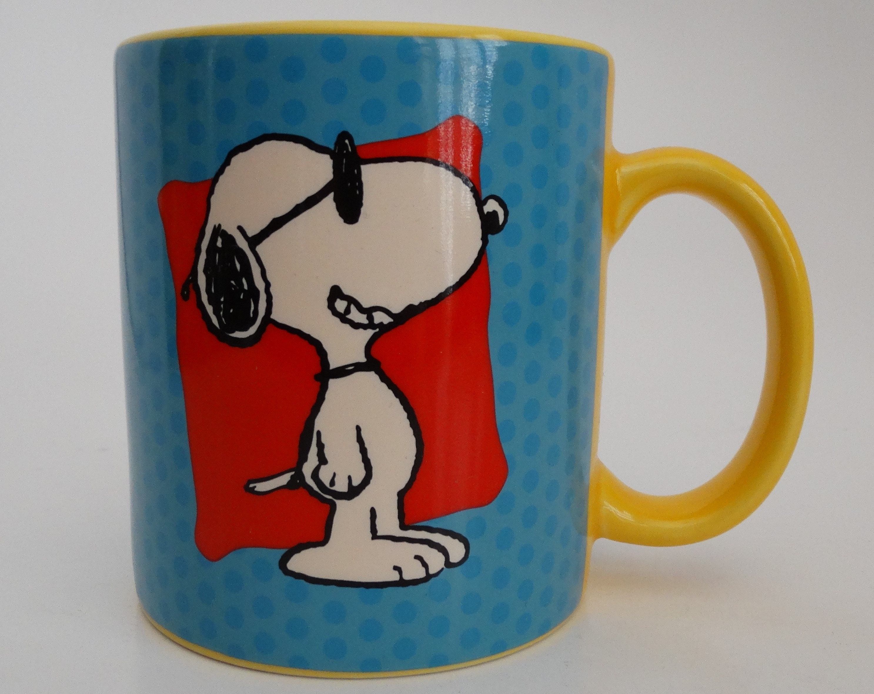 Snoopy Peanuts Coffee Cup Mug Just Call Me Sugar Lips Blue and Yellow ...