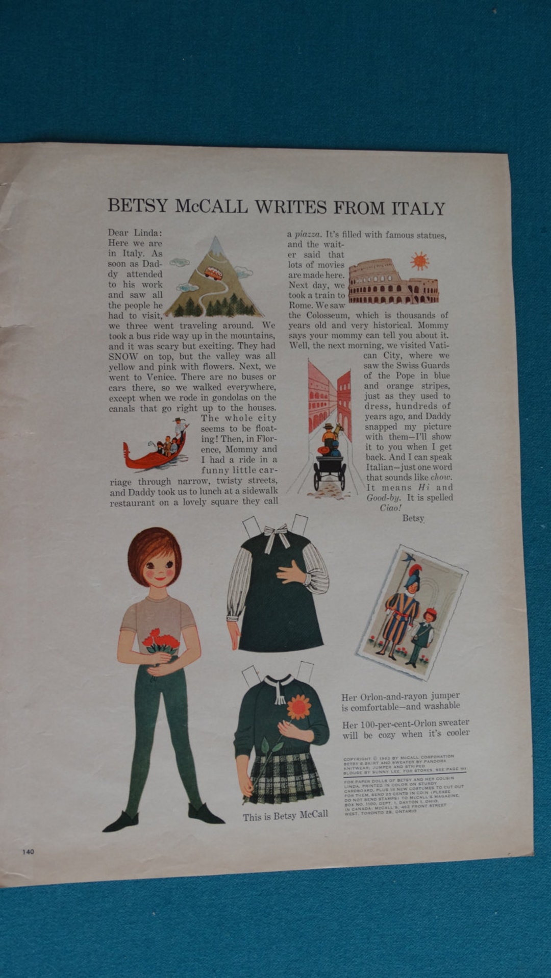 Original Betsy Mccall Paper Doll Magazine Page Titled "betsy Mccall ...