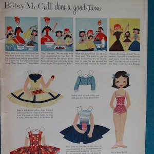 Original Betsy Mccall Paper Doll Magazine Page Titled "betsy Mccall ...