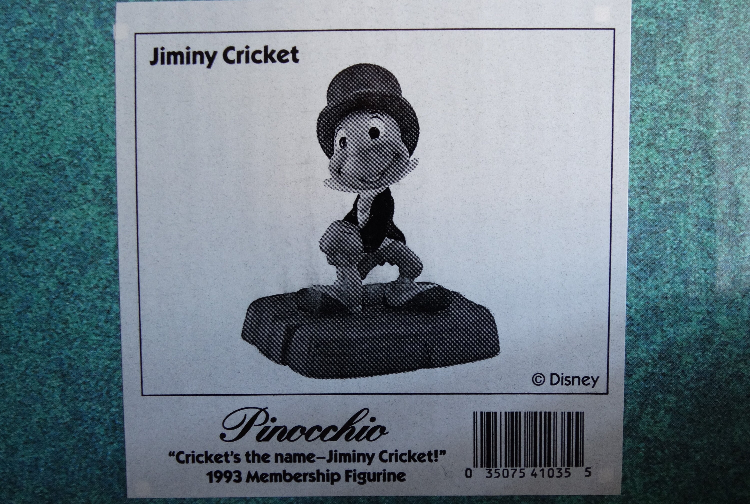 WDCC Cricket's the Name Jimmy Cricket 1993 Charter Membership Kit Walt ...