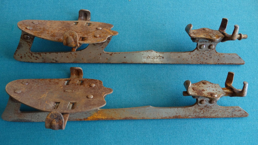 Vintage Ice Skates Metal Adjustable Clamp on Steel Hardened - Etsy