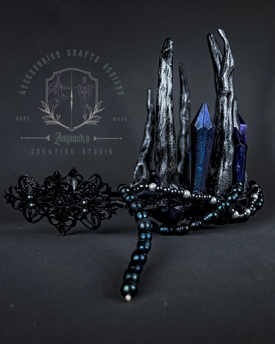 Seawitch Crown: Iridescent Crystal and Pearl Metal Crown, Special Event ...