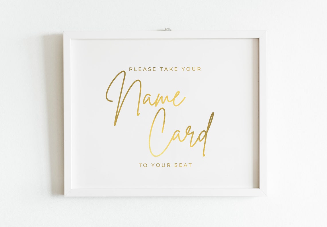 Gold Foiled Find Your Name Card Find Your Table Sign Find | Etsy