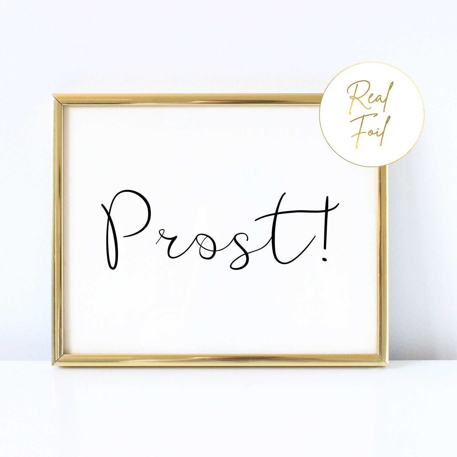 Prost Real Foil Print Bar Decoration Gold Foil Bar Sign - Etsy
