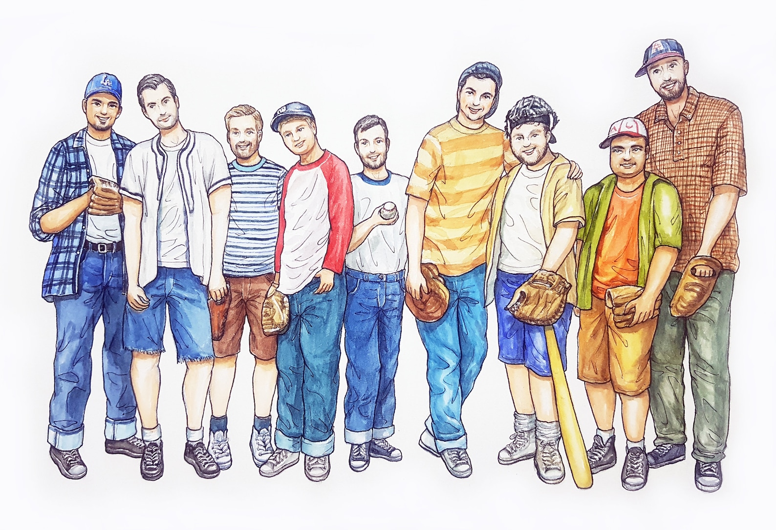 Custom Friends Portrait Watercolor and Pen Drawing Custom | Etsy