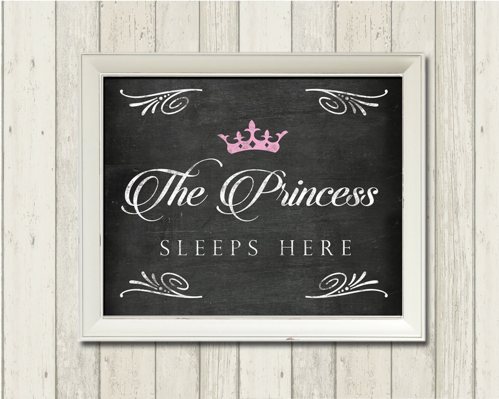 The Princess Chalkboard Sign Printable Princess Sign - Etsy