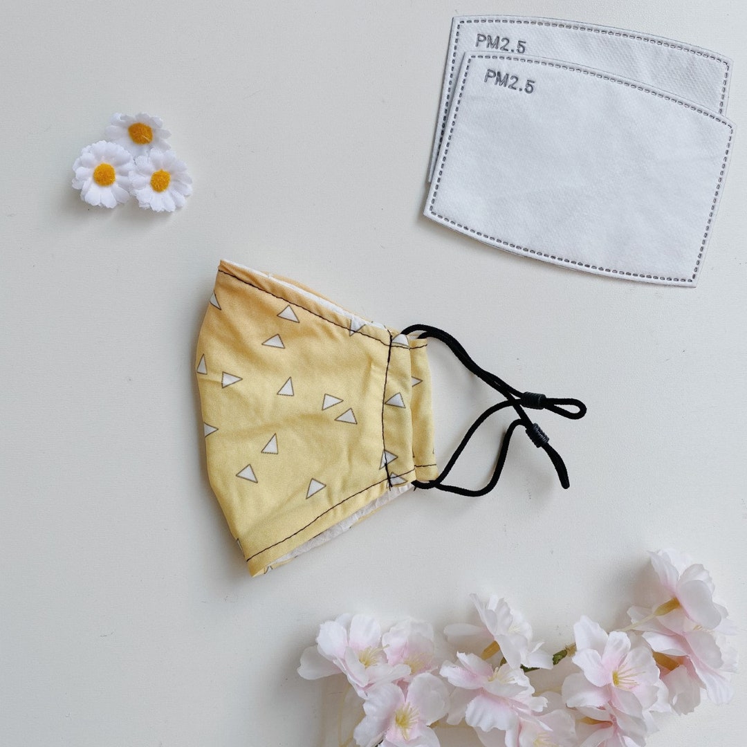 Yellow Face Mask , Petit Face Mask, Protective, 100% Cotton, Washable ...