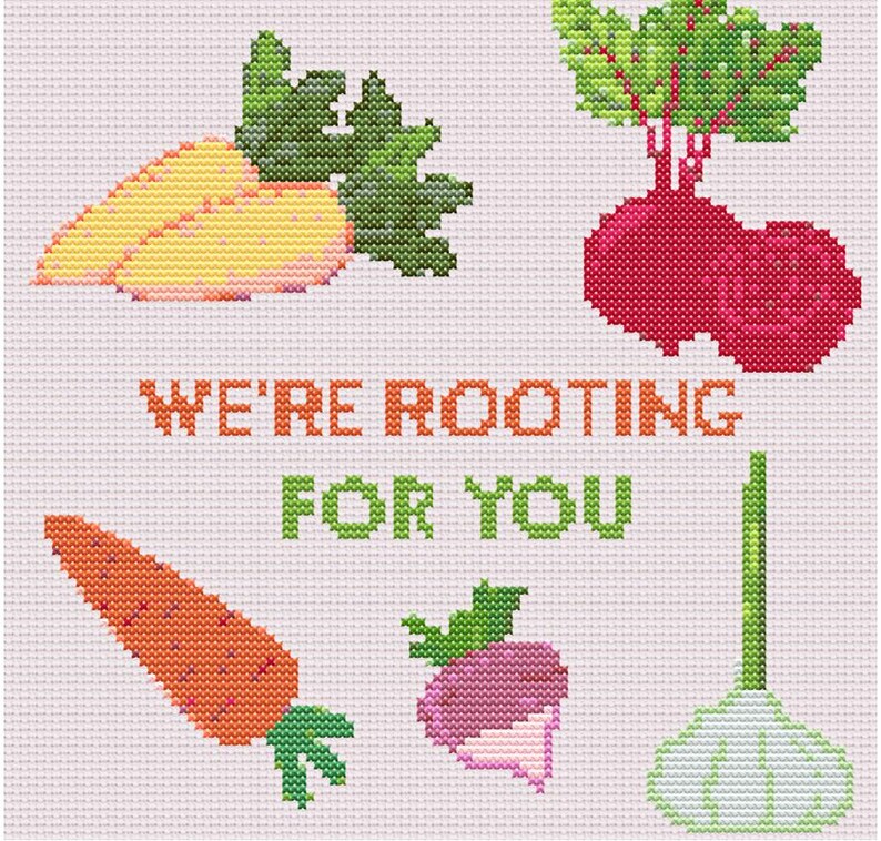 We're Rooting for You - Cross Stitch Pattern PDF Download - Etsy UK