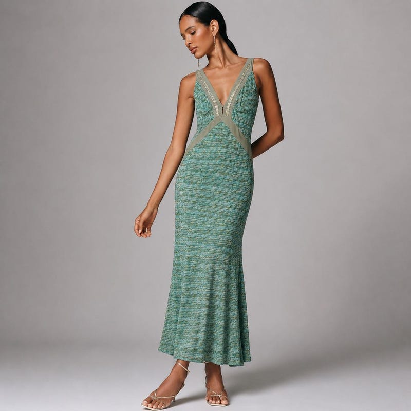 Green Bardot Dress - Etsy