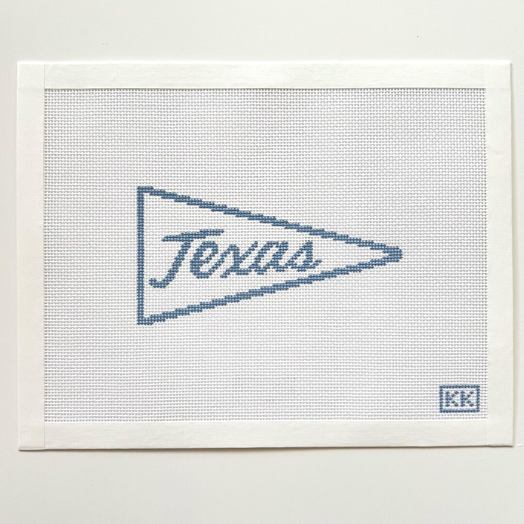 Texas Pennant Needlepoint Canvas - Etsy