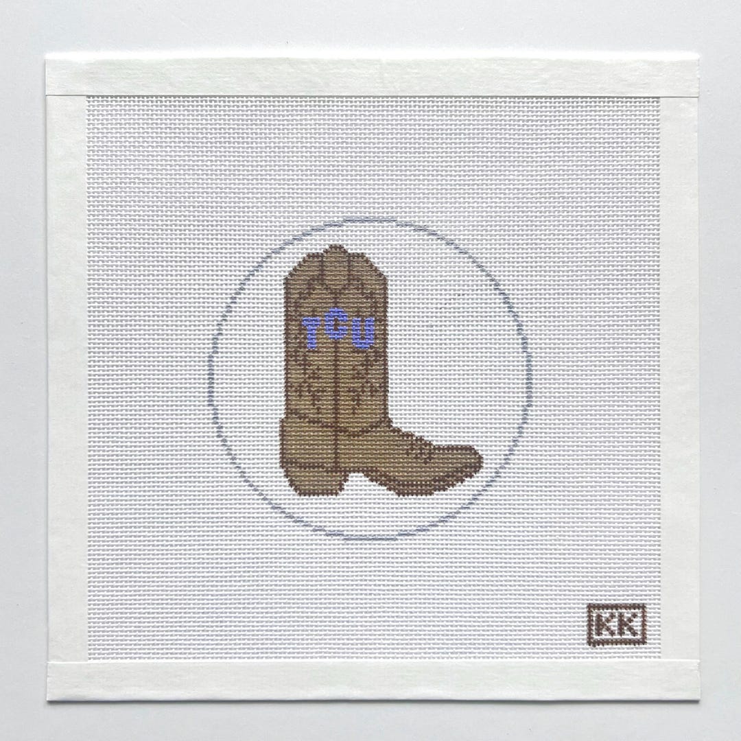 TCU Cowboy Boot - Needlepoint Canvas - Etsy