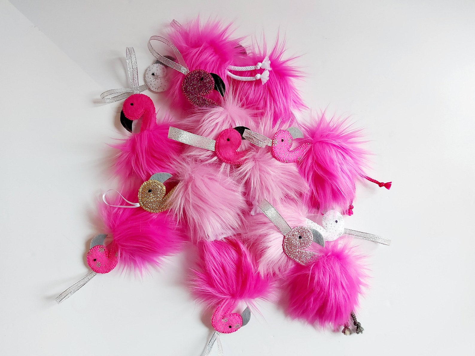 Pink Flamingo Christmas Bauble, Fluffy Tree Decoration, Flamingo Gifts ...