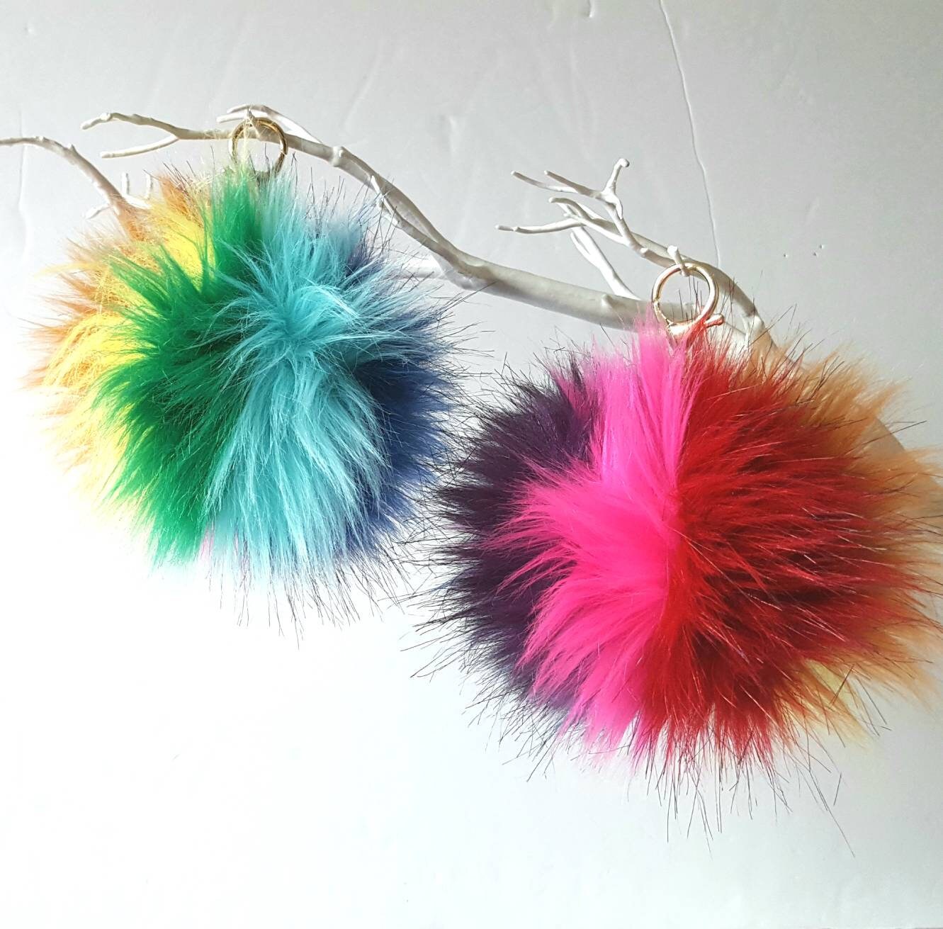 Rainbow Bag Charm, Pride Multi Colour Pom Key Chain, LGBTQ Birthday ...