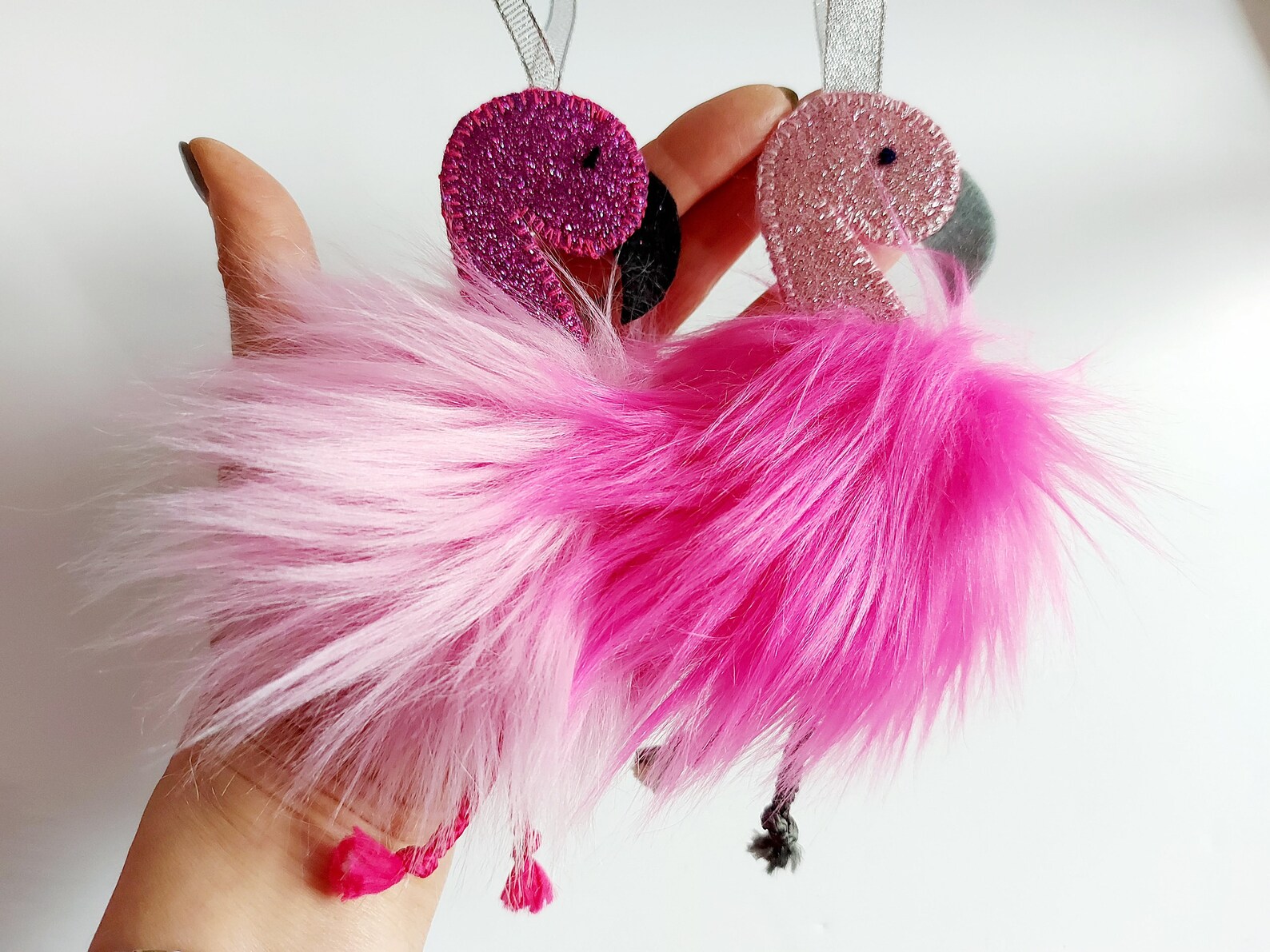 Pink Flamingo Christmas Bauble, Fluffy Tree Decoration, Flamingo Gifts ...