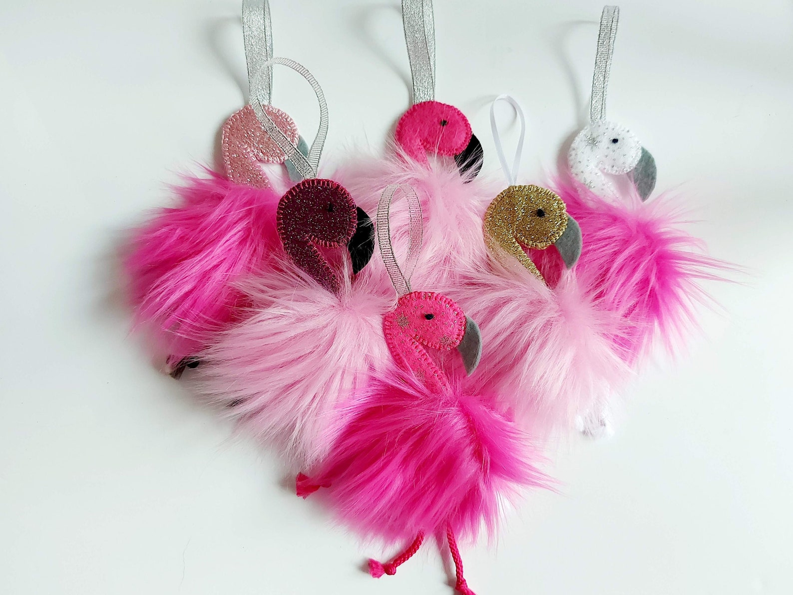 Pink Flamingo Christmas Bauble, Fluffy Tree Decoration, Flamingo Gifts ...