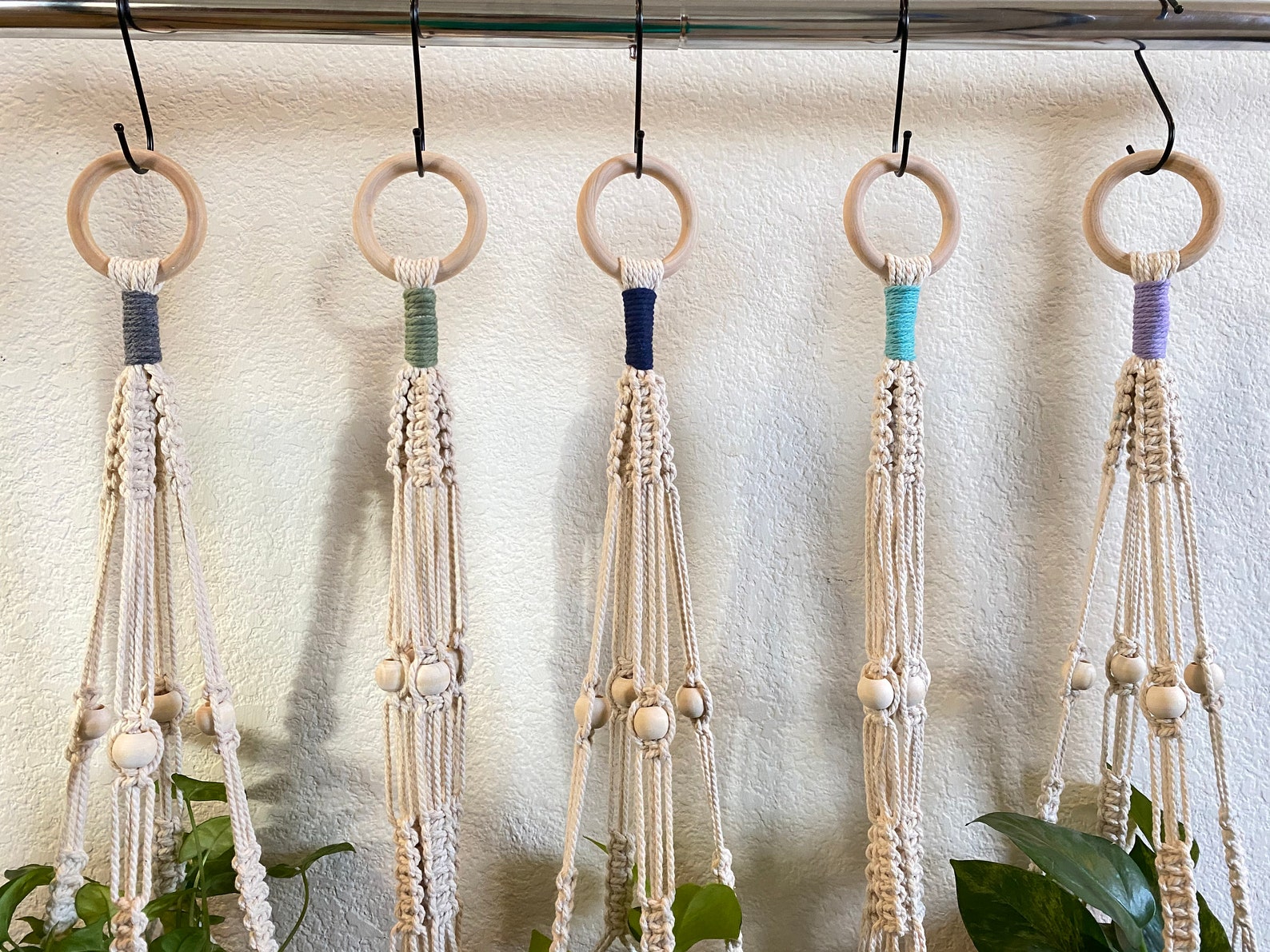 Macrame Plant Hanger With Beads/ Optional Colors - Etsy