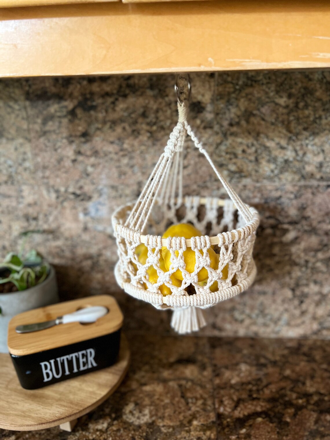 Macrame Hanging Fruit Basket/decorative Hanging Basket/ 1 or 2 - Etsy