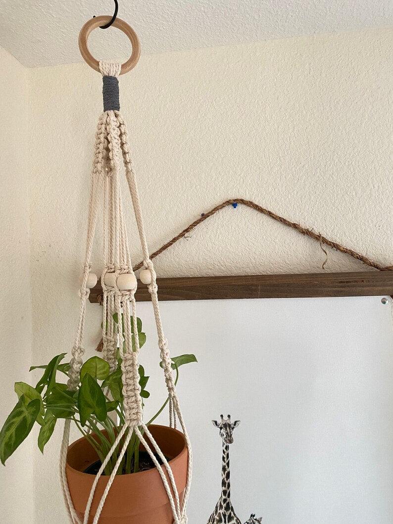 Macrame Plant Hanger With Beads/ Optional Colors | Etsy