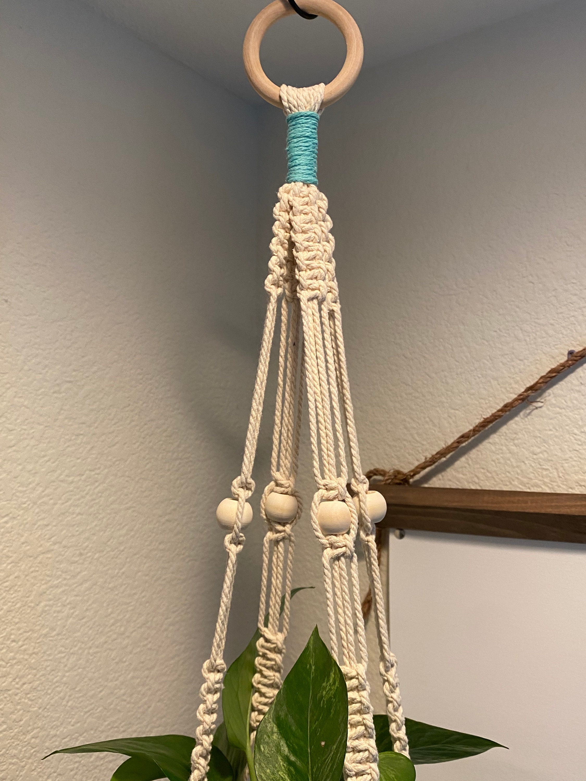 Macrame Plant Hanger With Beads/ Optional Colors | Etsy