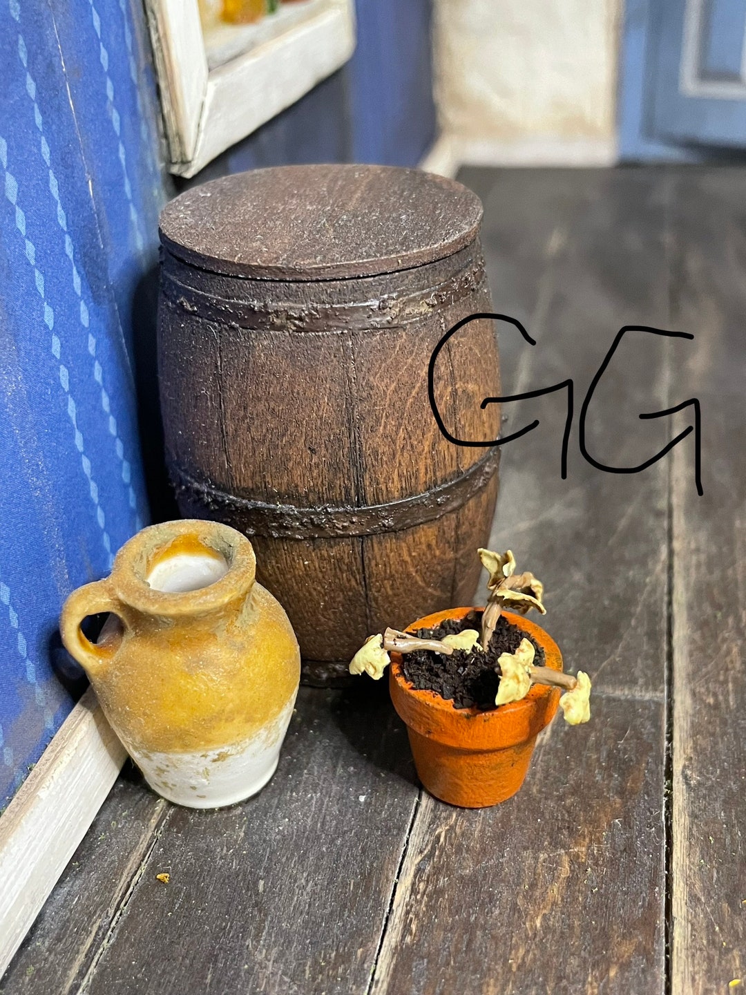 Miniature Dying Plant GG for Dollhouse Garden Wilted Plant 1/12 Scale ...