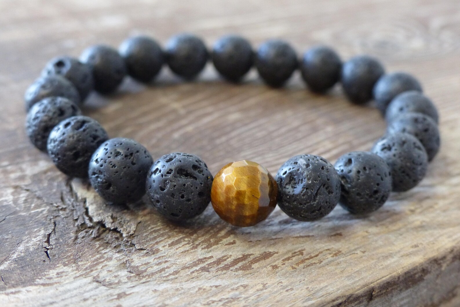10mm Volcanic Lava Stone Bracelet Mens Lava Bracelet Boyfriend - Etsy
