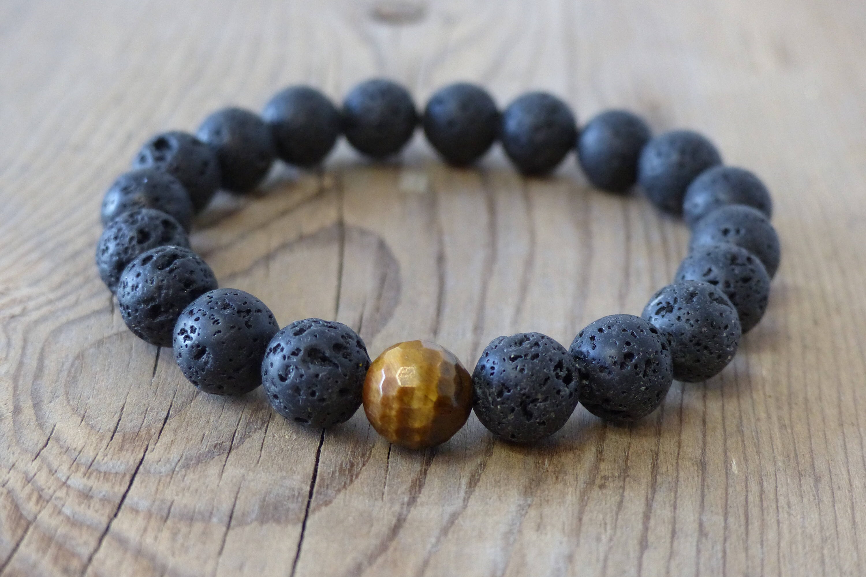 10mm Volcanic Lava Stone Bracelet Mens Lava Bracelet Boyfriend - Etsy