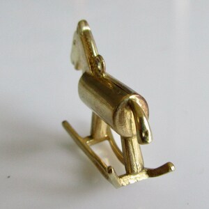 Large Vintage 9ct Gold Vintage Hollow Rocking Horse Charm - Etsy