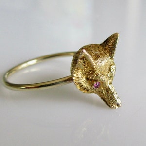 Vintage 15ct Gold Fox With Ruby Eyes Ring - Etsy