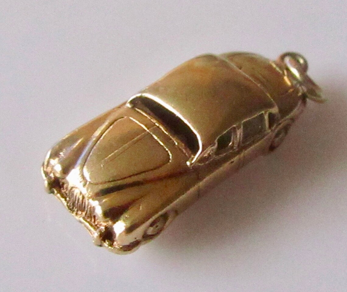 Jaguar Motor Car Large Gold Charm | Etsy UK