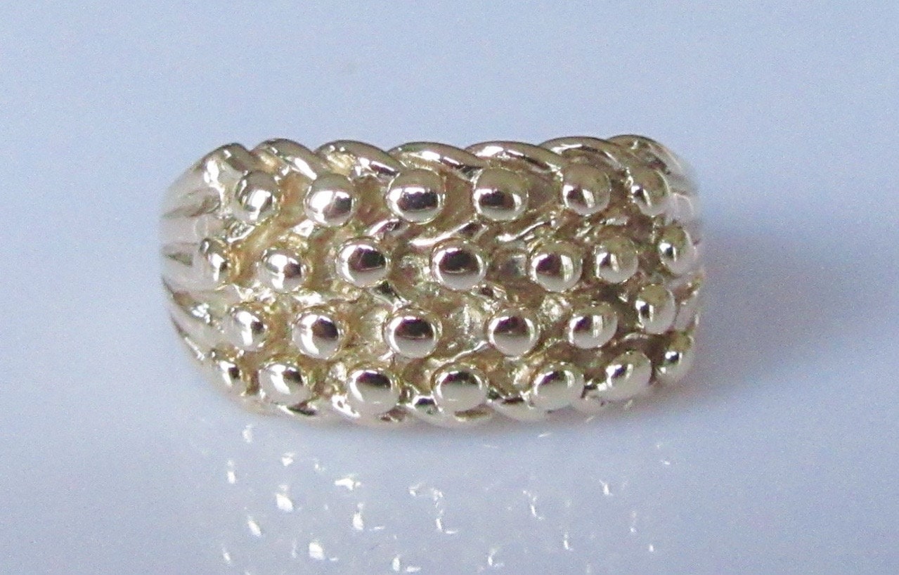 Vierreihiger Keeper Ring 9ct Gelbgold Vintage Etsy