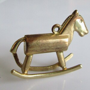 Large Vintage 9ct Gold Vintage Hollow Rocking Horse Charm - Etsy