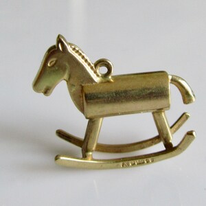 Large Vintage 9ct Gold Vintage Hollow Rocking Horse Charm - Etsy