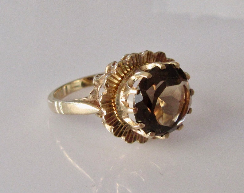 9ct Gold Smokey Quartz Ring - Etsy
