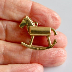 Large Vintage 9ct Gold Vintage Hollow Rocking Horse Charm - Etsy
