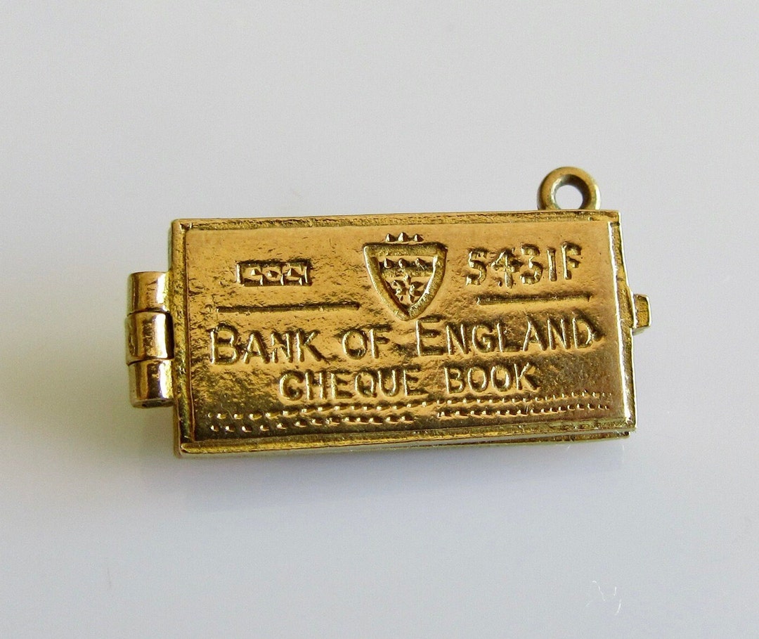 Nuvo 9ct Gold Cheque Book Charm Opens to Cheque - Etsy