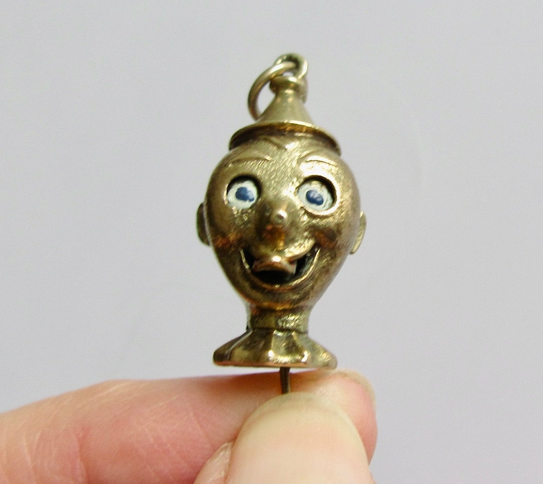 Large 9ct Gold Clown Articulated Enamel Charm or Pendant - Etsy