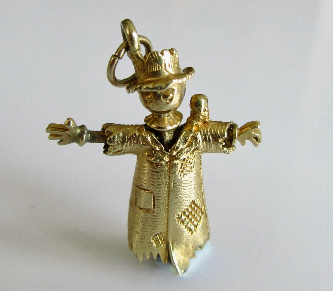 Vintage 9ct Gold Scarecrow Movable Charm or Pendant - Etsy