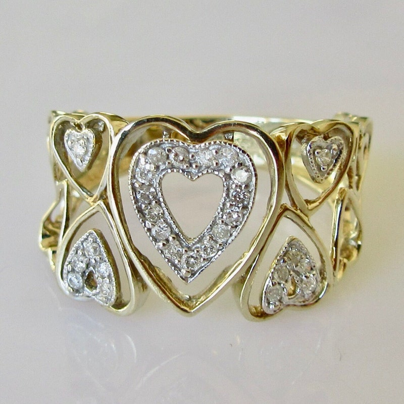 Heart Diamond Ring - Etsy