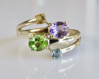 Multi-Stone Rings - Etsy UK