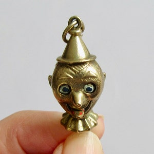Large 9ct Gold Clown Articulated Enamel Charm or Pendant - Etsy